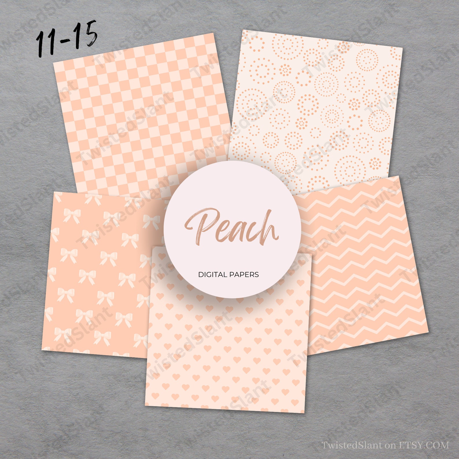 Peach Seamless Digital Paper | INSTANT DOWNLOAD | Seamless Geometric ...
