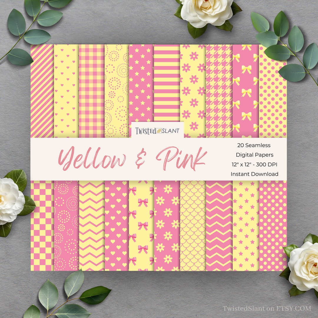 Pink Lemonade Digital Paper | INSTANT DOWNLOAD | Seamless Geometric ...