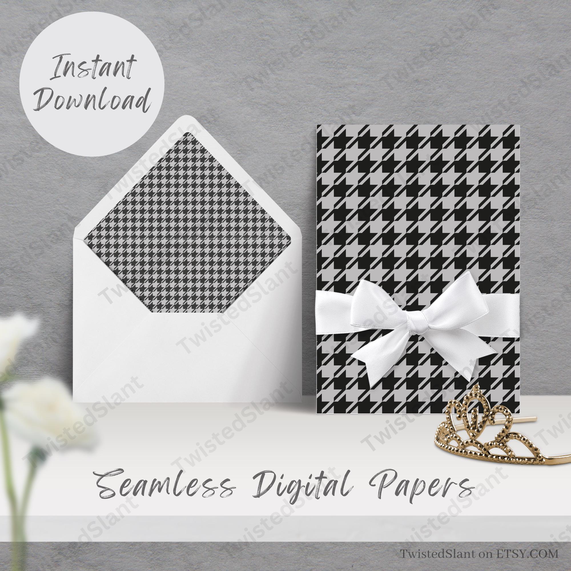 Houndstooth Digital Paper | INSTANT DOWNLOAD | Houndstooth Pattern ...