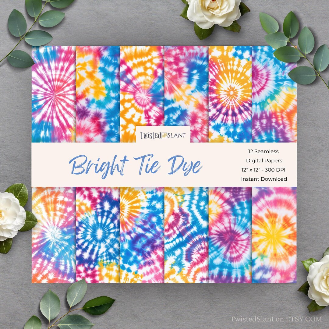 Tye Dye Digital Paper | INSTANT DOWNLOAD | Tie Dye Pattern | Tie and ...