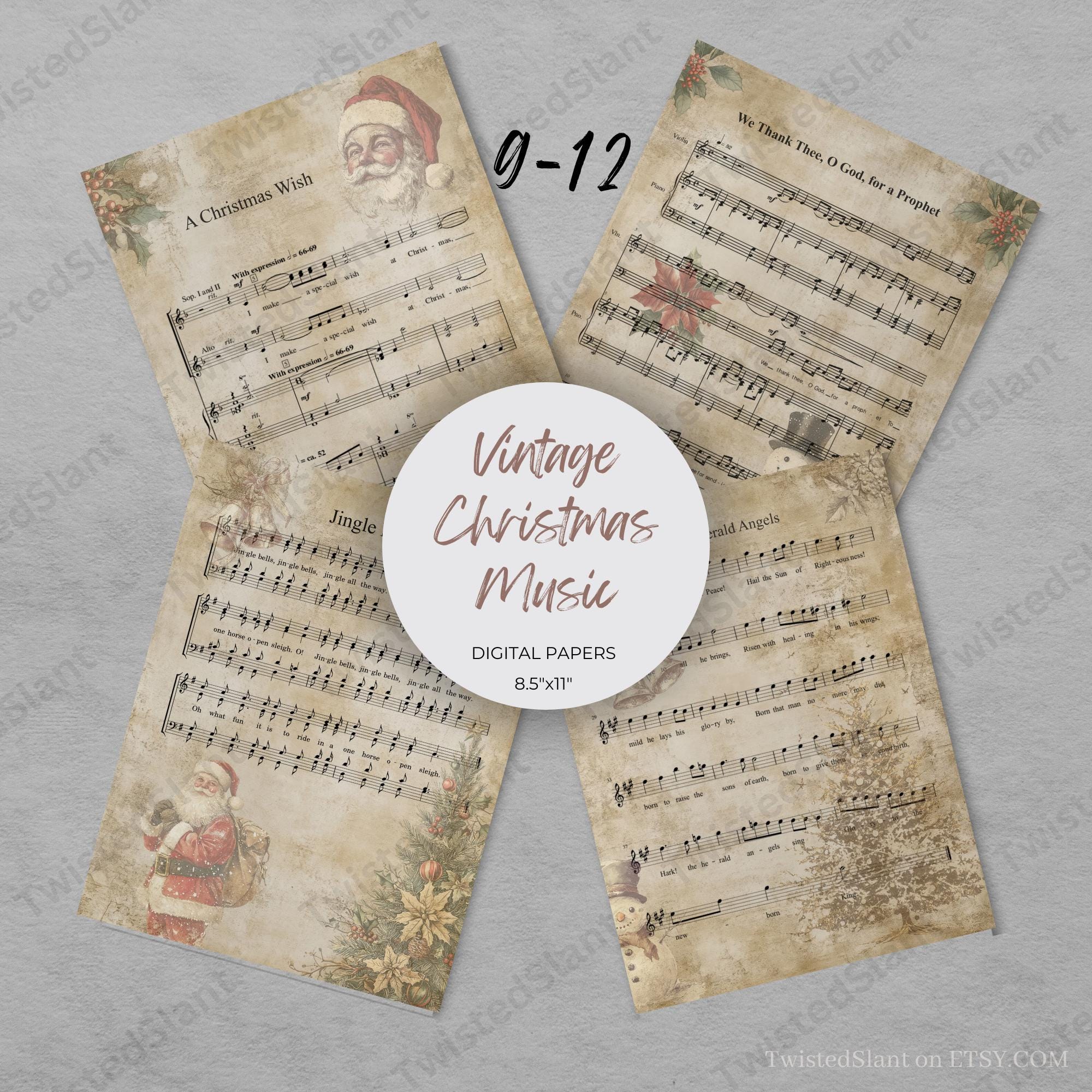 Digital Christmas Music Paper | INSTANT DOWNLOAD | Christmas Sheet ...