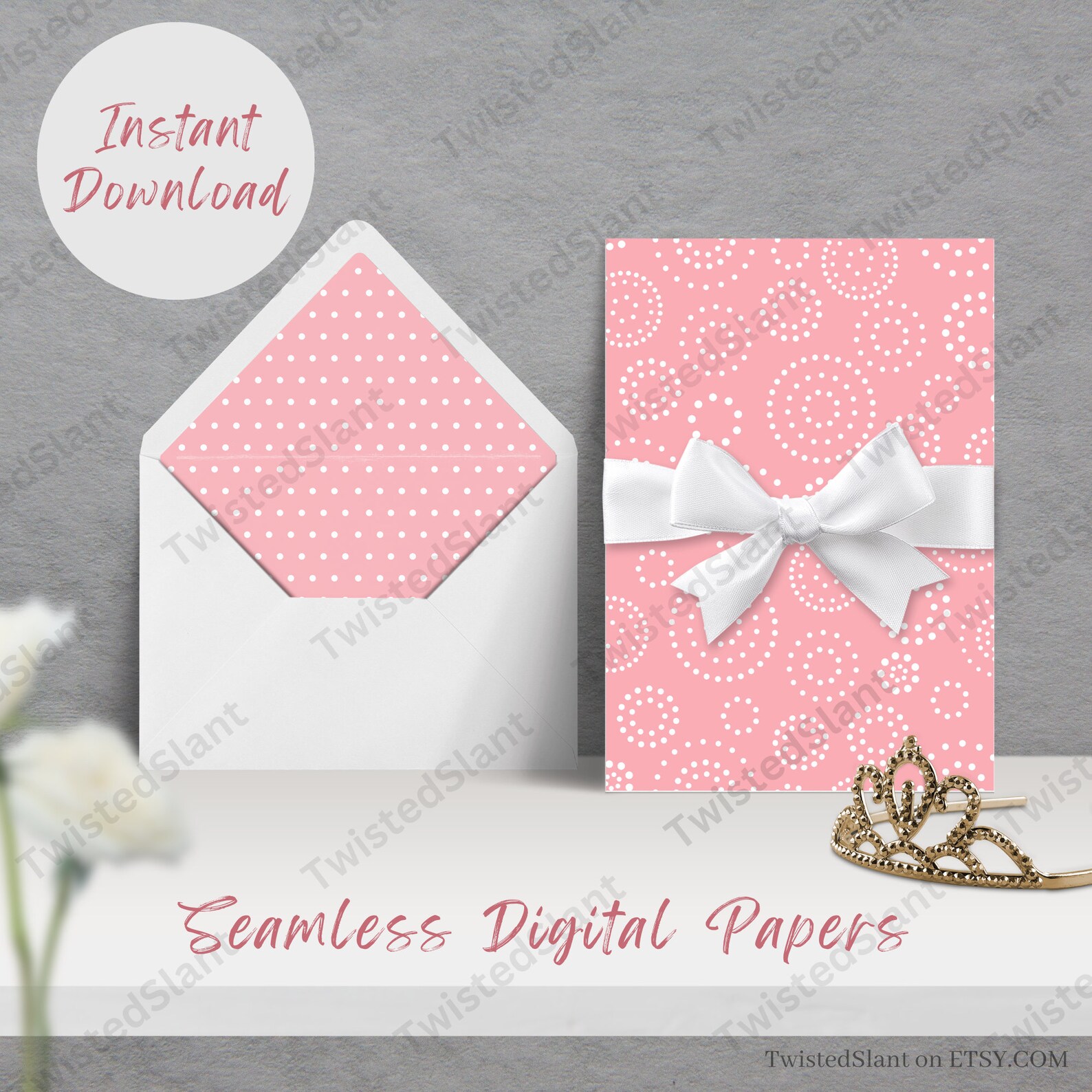 Pink Digital Paper INSTANT DOWNLOAD Seamless Papers Pink Junk Journal ...