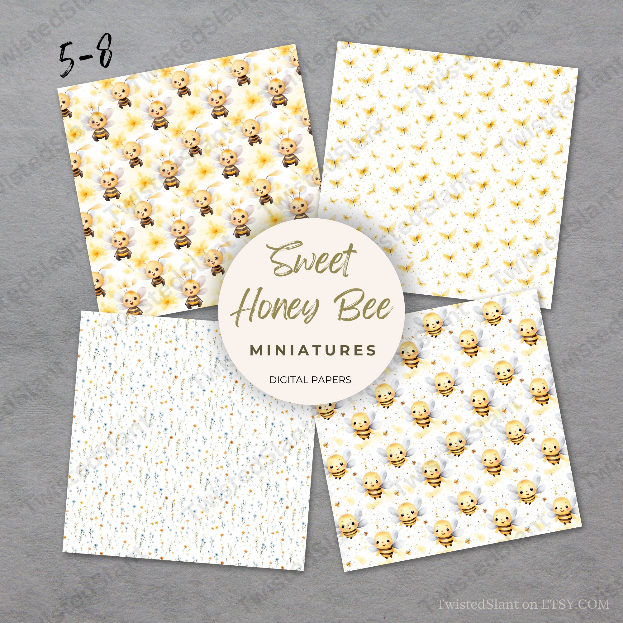 Honey Bee Digital Paper Seamless Pattern INSTANT DOWNLOAD Bee Digital ...