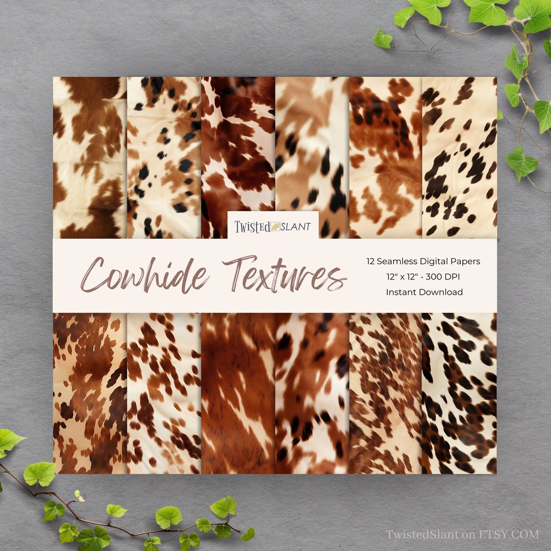 Cowhide Background Digital Paper | INSTANT DOWNLOAD | Western Digital ...