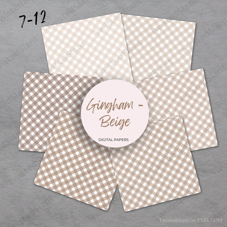 Gingham Digital Paper Pack | INSTANT DOWNLOAD | Gingham Pattern ...