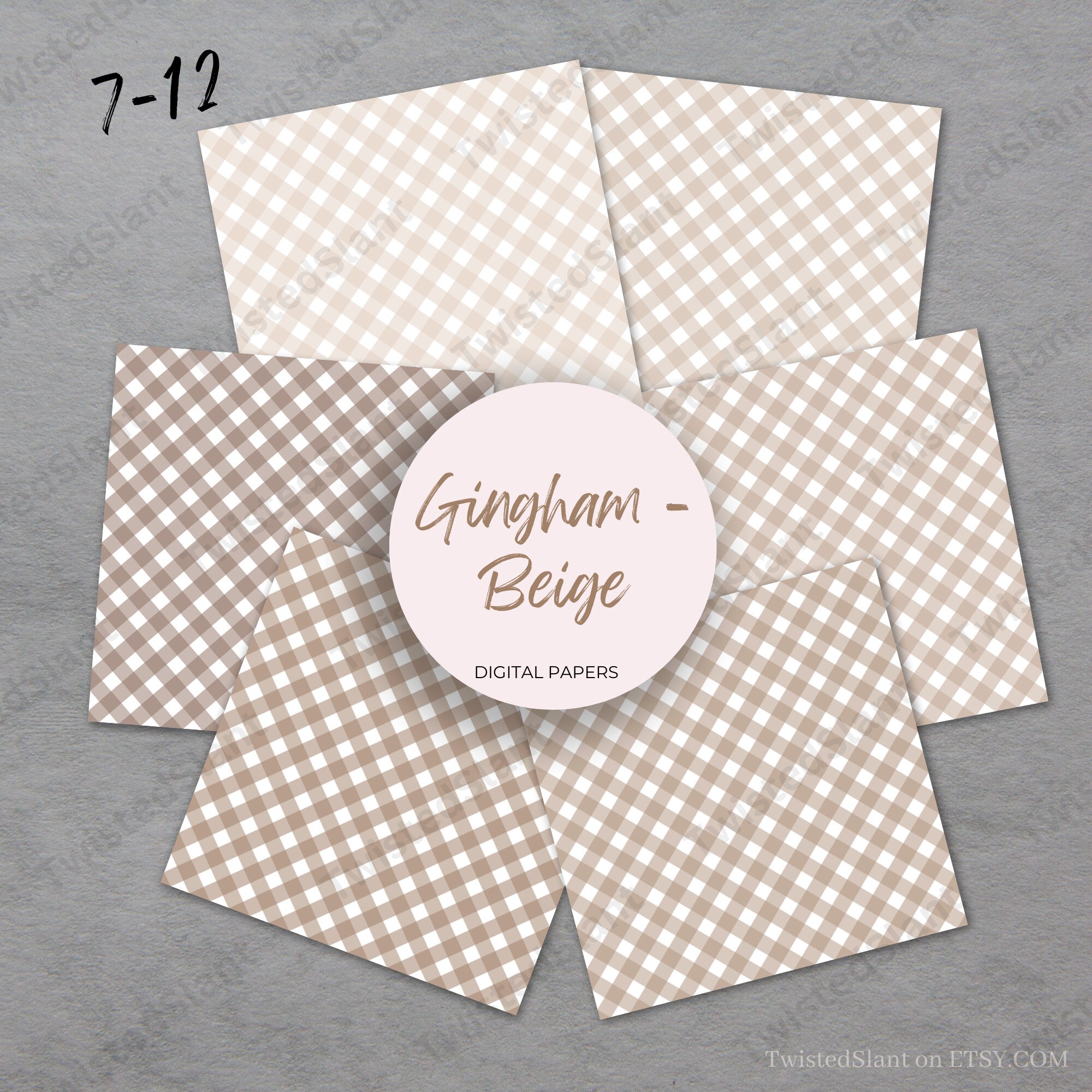 Gingham Digital Paper Pack INSTANT DOWNLOAD Gingham Pattern Gingham ...