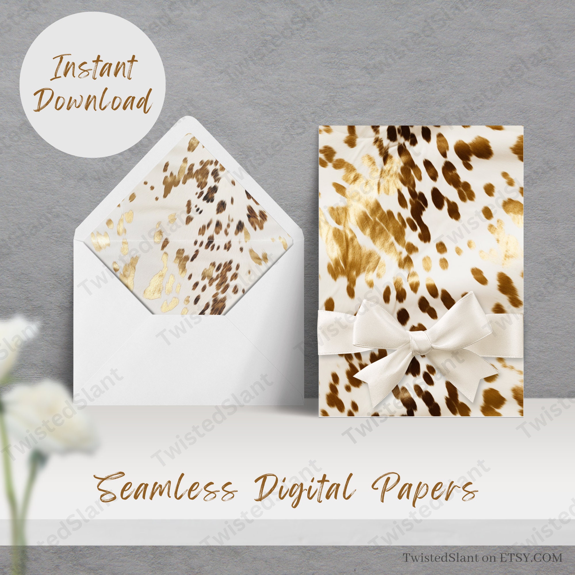 Cowhide Background Digital Paper INSTANT DOWNLOAD Western Digital Paper ...