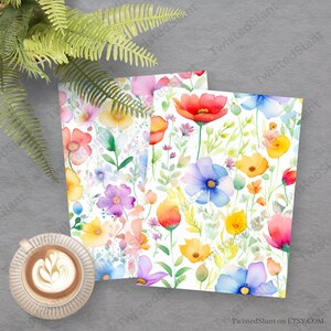 Spring Floral Medley Digital Paper | INSTANT DOWNLOAD | Watercolor ...