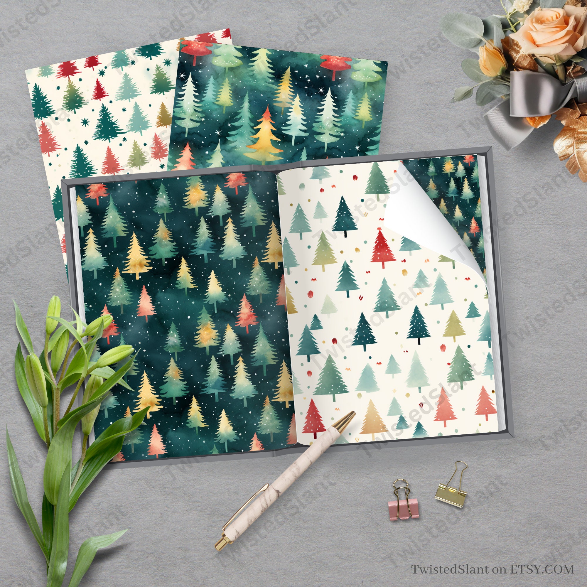 Christmas Tree Digital Papers | INSTANT DOWNLOAD | Christmas Tree ...