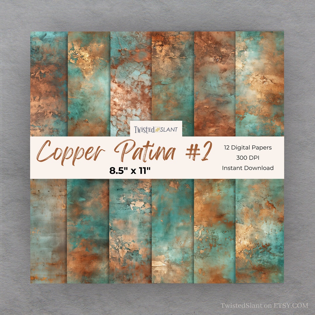 Digital Paper Copper Patina | INSTANT DOWNLOAD | Rustic Digital Paper ...