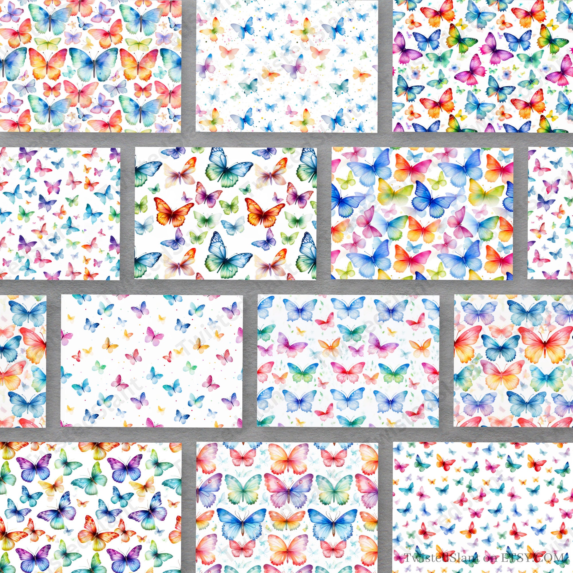 Bright Butterflies Digital Paper | INSTANT DOWNLOAD | Butterfly Digital ...