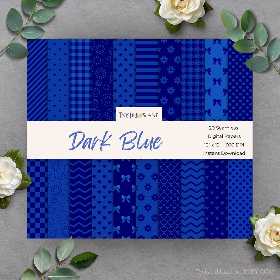 Dark Blue Digital Paper | INSTANT DOWNLOAD | Seamless Geometric | Pattern Collection | Seamless ...