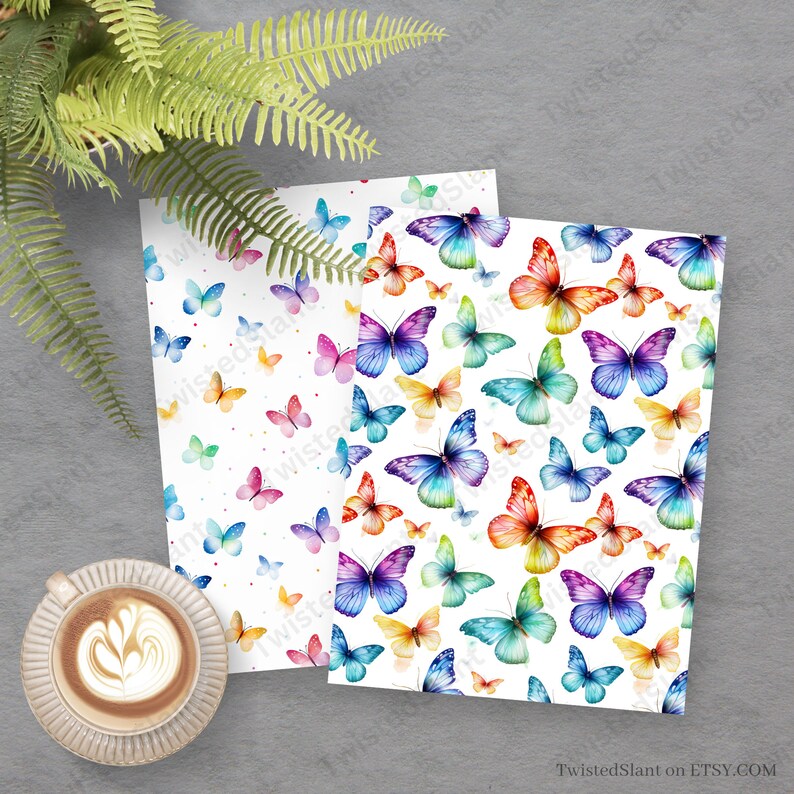 Bright Butterflies Digital Paper | INSTANT DOWNLOAD | Butterfly Digital ...