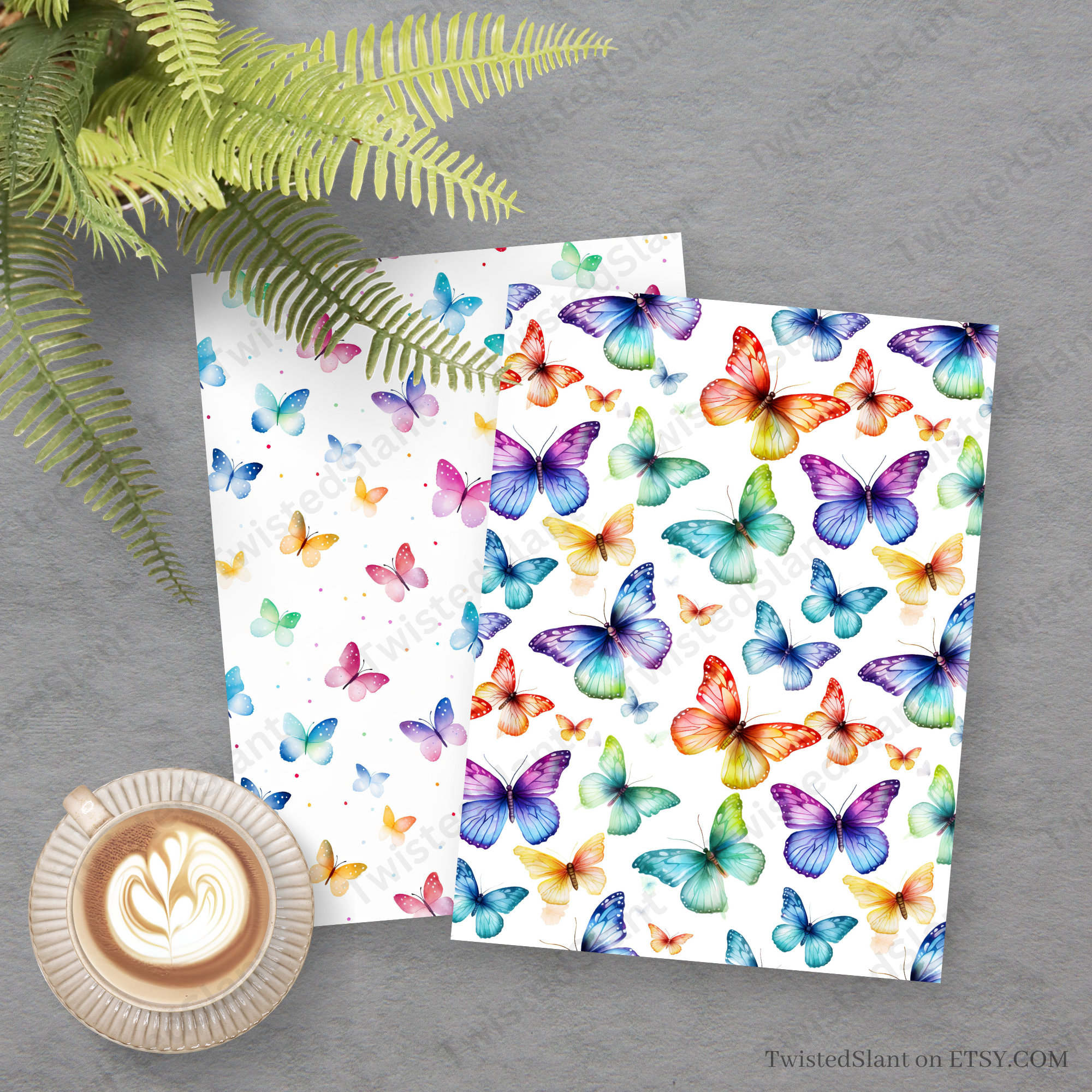 Bright Butterflies Digital Paper INSTANT DOWNLOAD Butterfly Digital ...