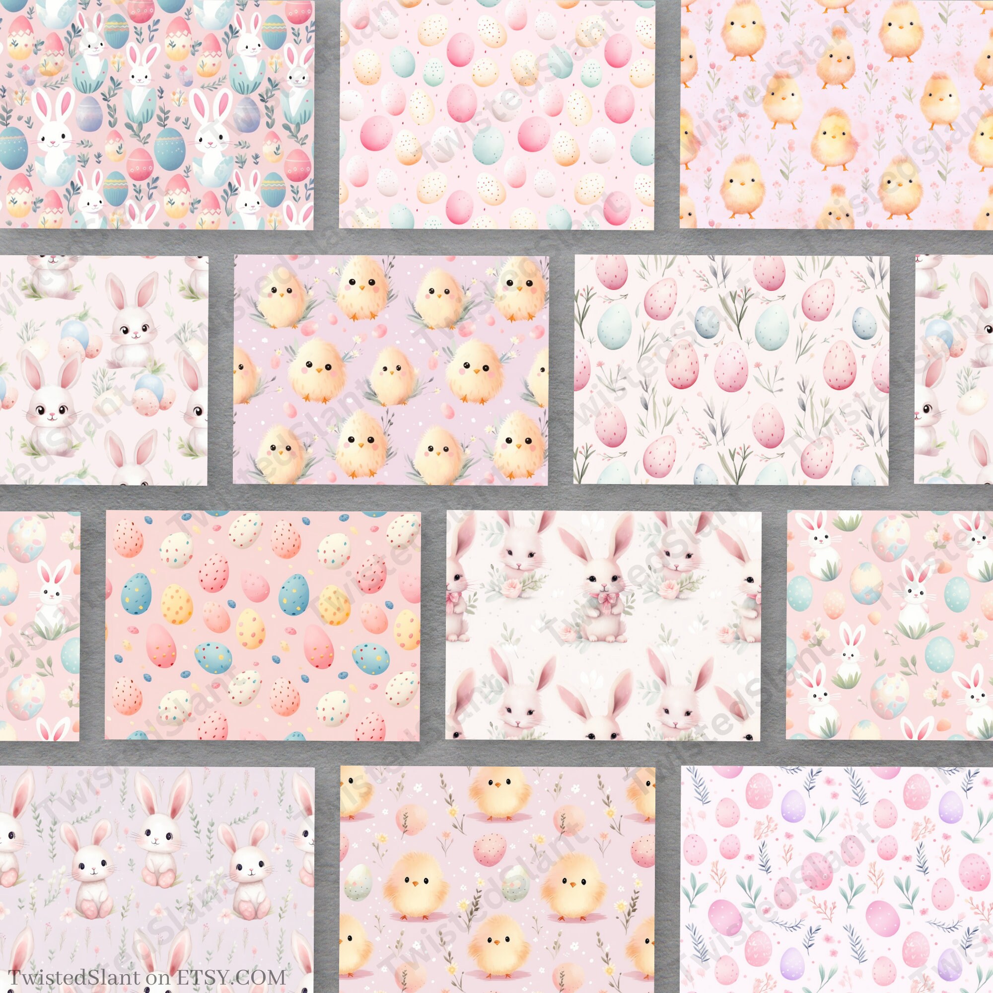 Easter Digital Papers INSTANT DOWNLOAD Bunny Digital Paper Easter Junk ...