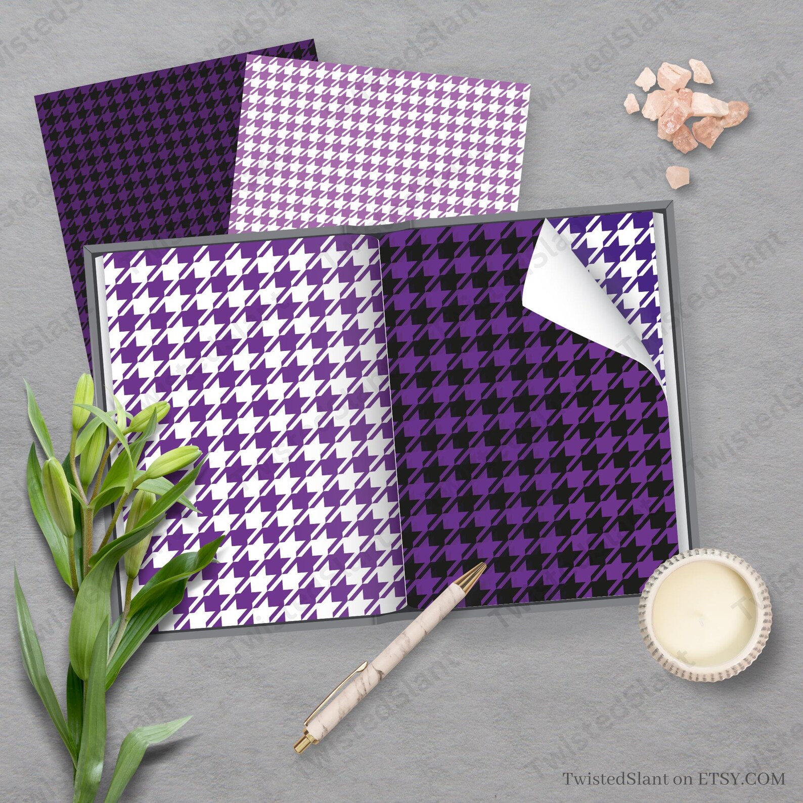 Houndstooth Digital Paper | INSTANT DOWNLOAD | Houndstooth Pattern ...