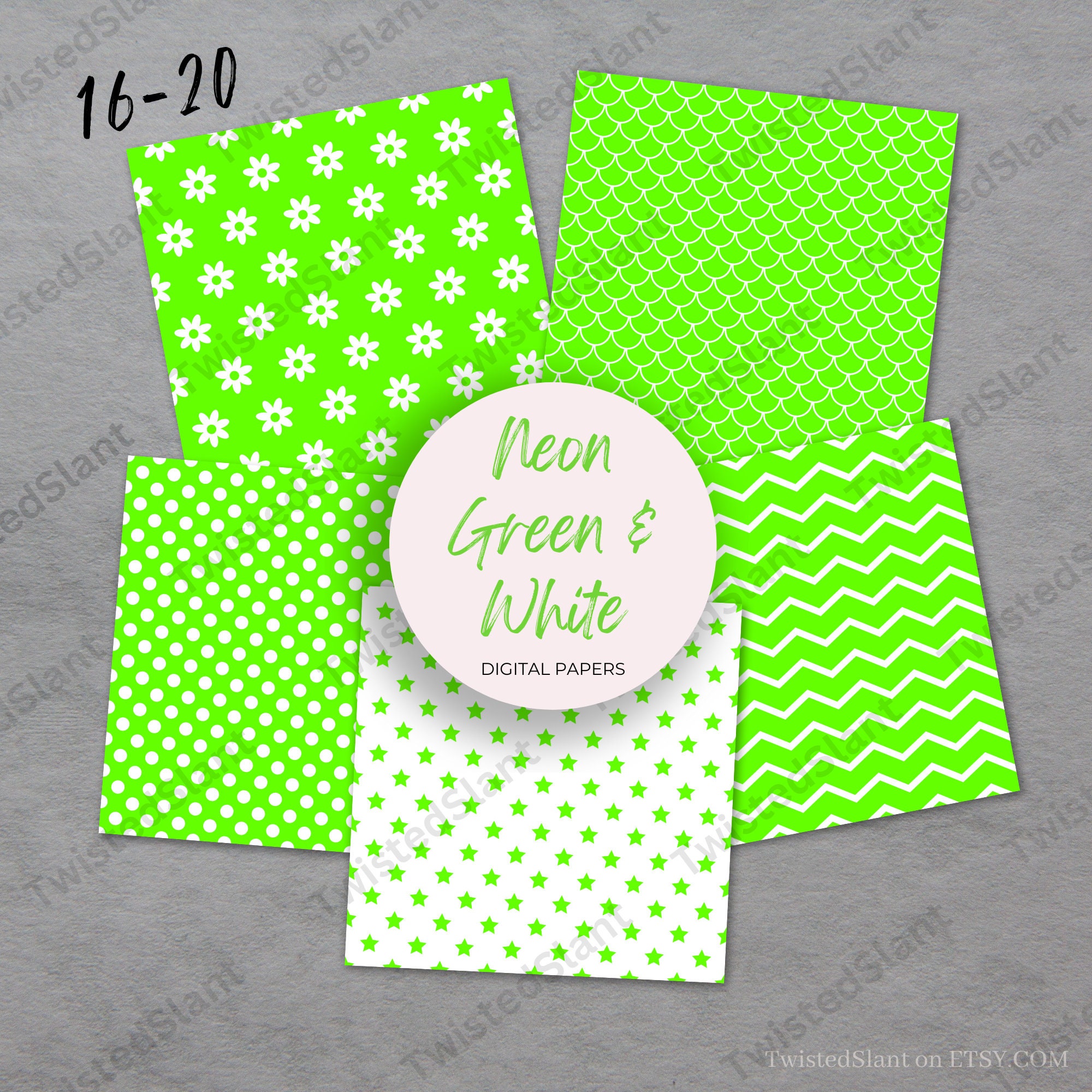Neon Digital Papers | INSTANT DOWNLOAD | Seamless Geometric | Pattern ...