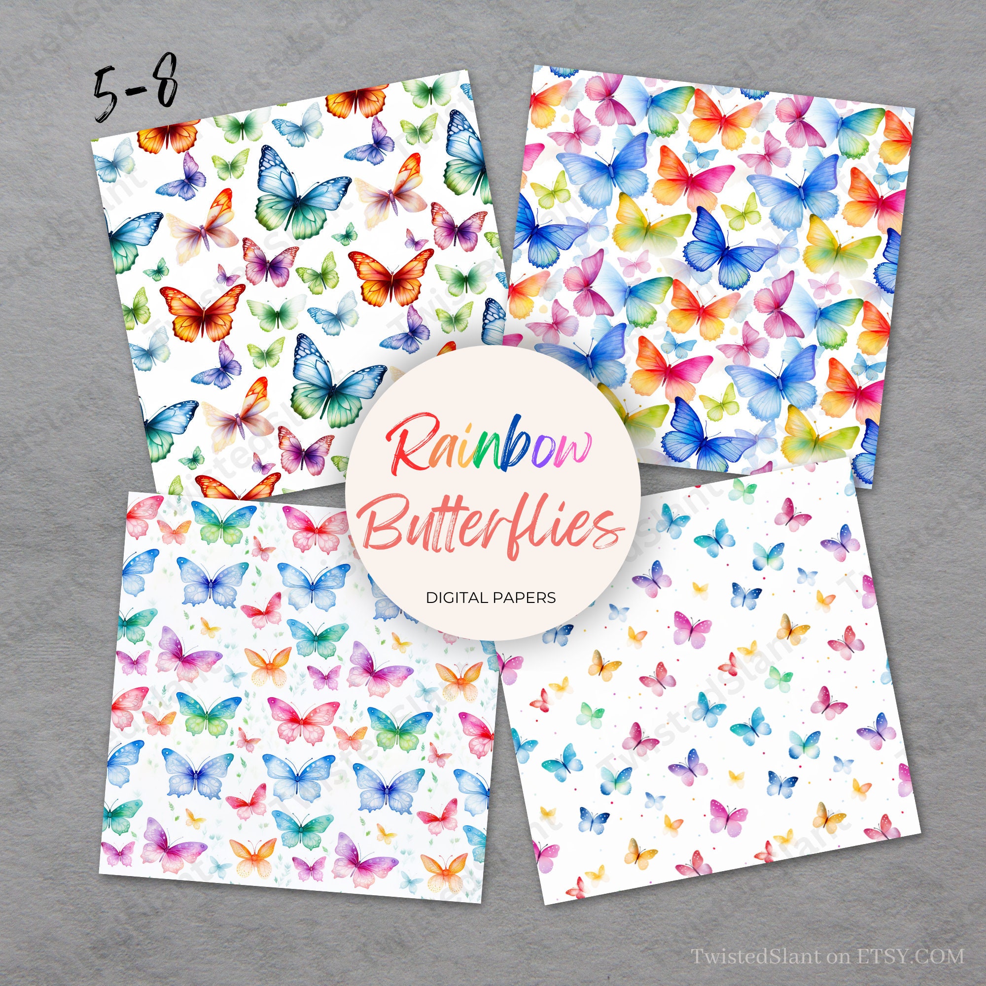 Bright Butterflies Digital Paper | INSTANT DOWNLOAD | Butterfly Digital ...