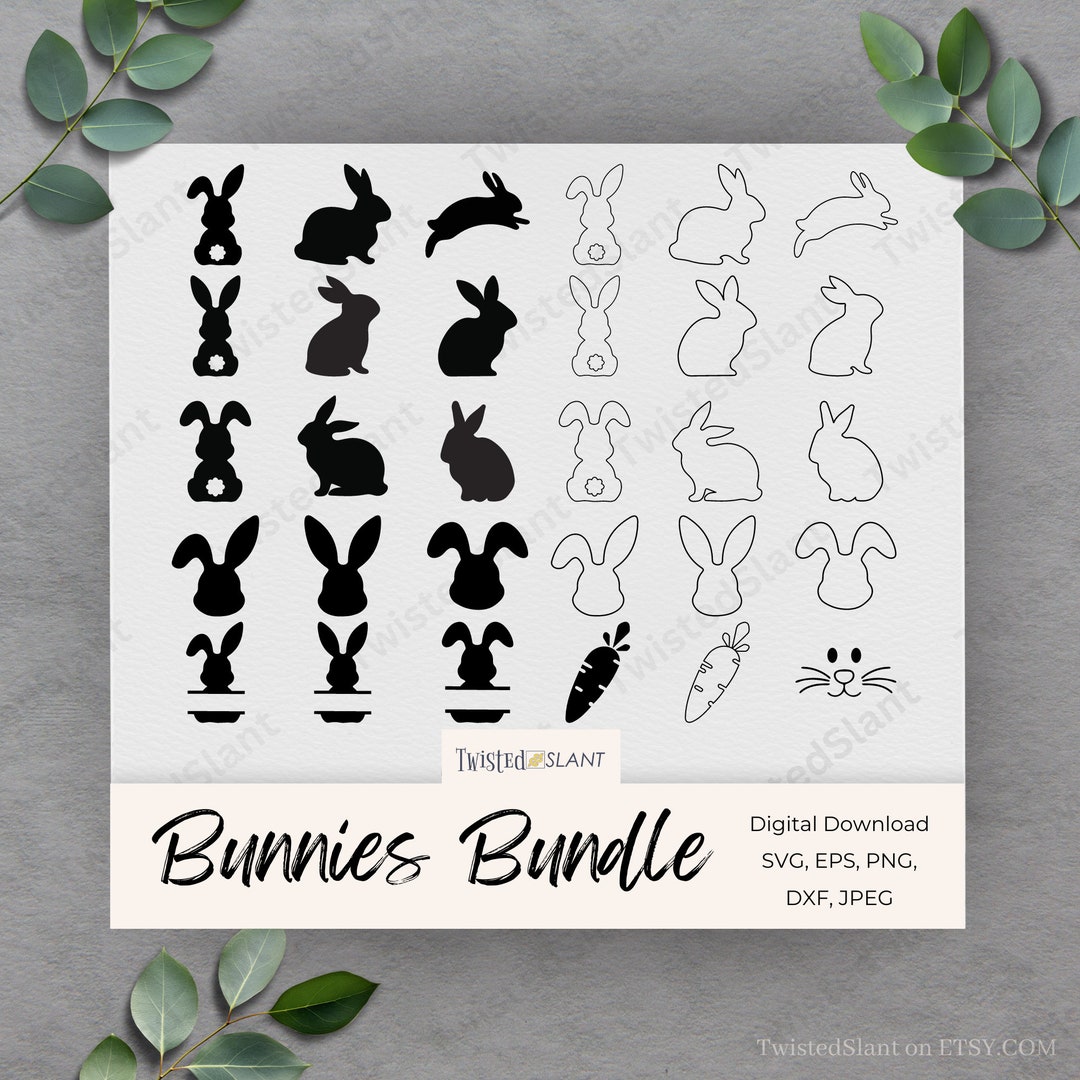 Rabbit Head Svg | INSTANT DOWNLOAD | Bunny Silhouette Svg | Bunny Face ...