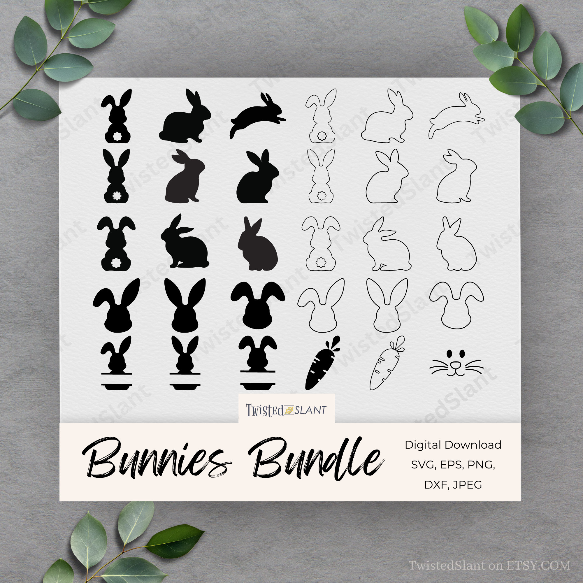 Rabbit Head Svg INSTANT DOWNLOAD Bunny Silhouette Svg Bunny Face Svg ...