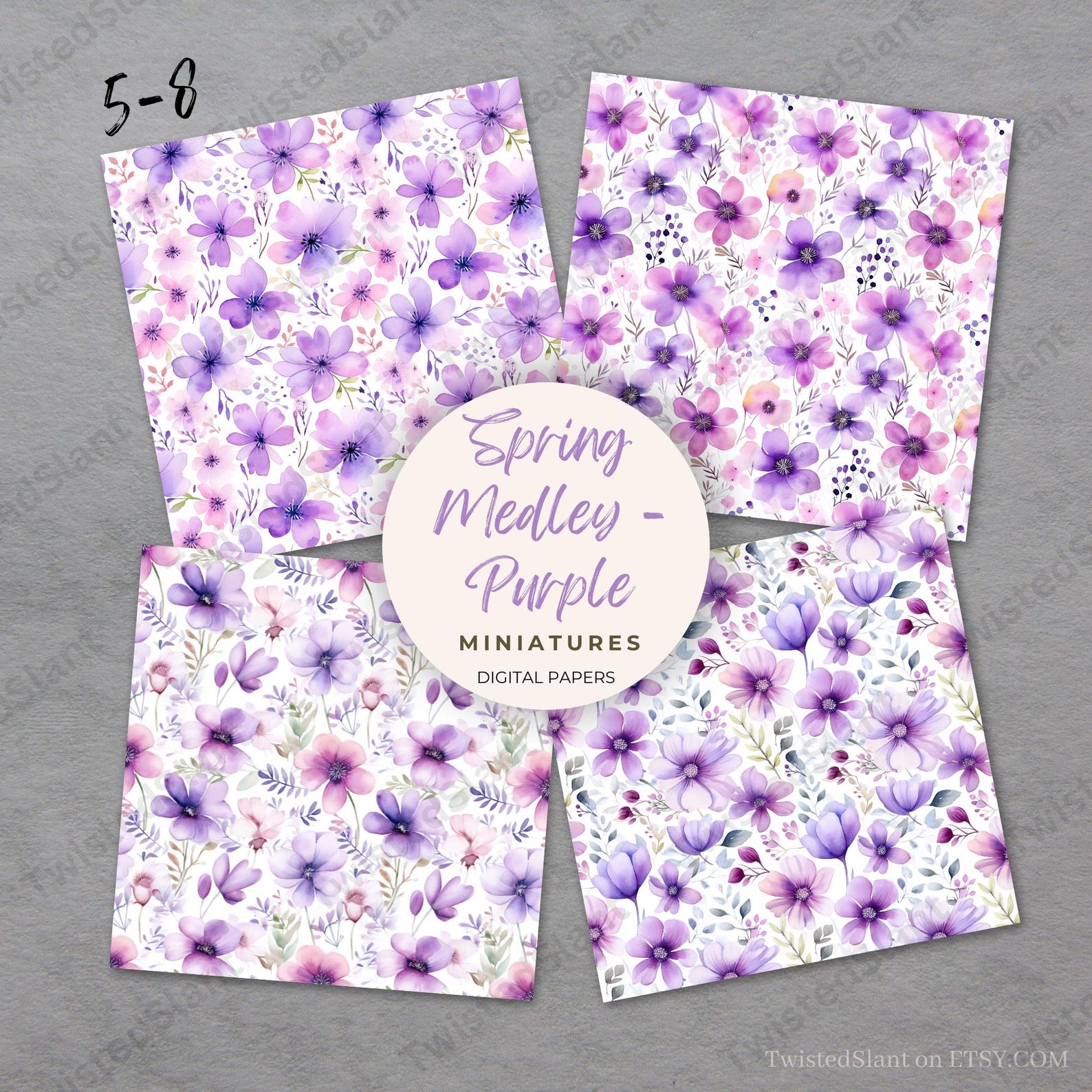 Spring Floral Medley Digital Paper | INSTANT DOWNLOAD | Watercolor ...
