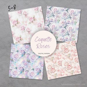 Coquette Seamless Roses | INSTANT DOWNLOAD | Flower Digital Papers ...