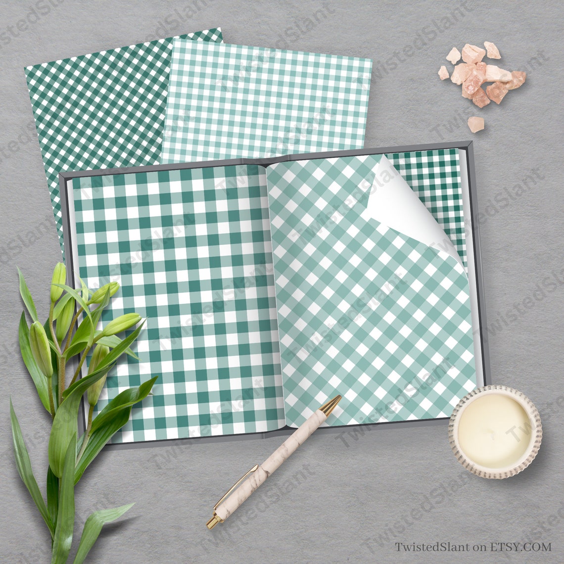Gingham Digital Paper Pack | INSTANT DOWNLOAD | Gingham Pattern ...