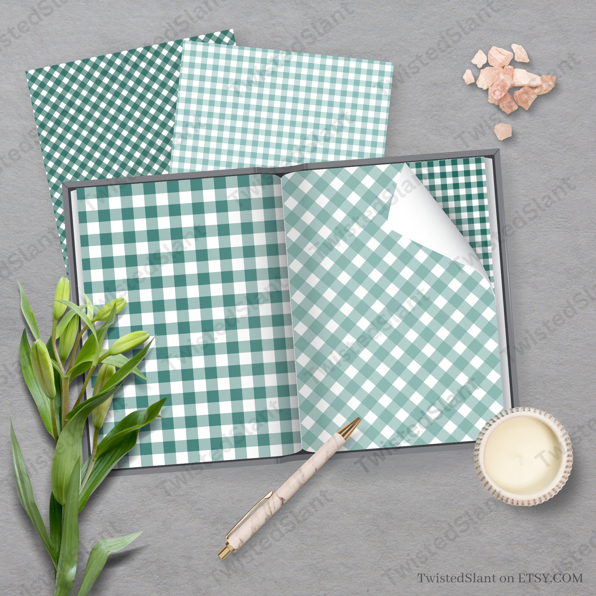 Gingham Digital Paper Pack INSTANT DOWNLOAD Gingham Pattern Gingham ...