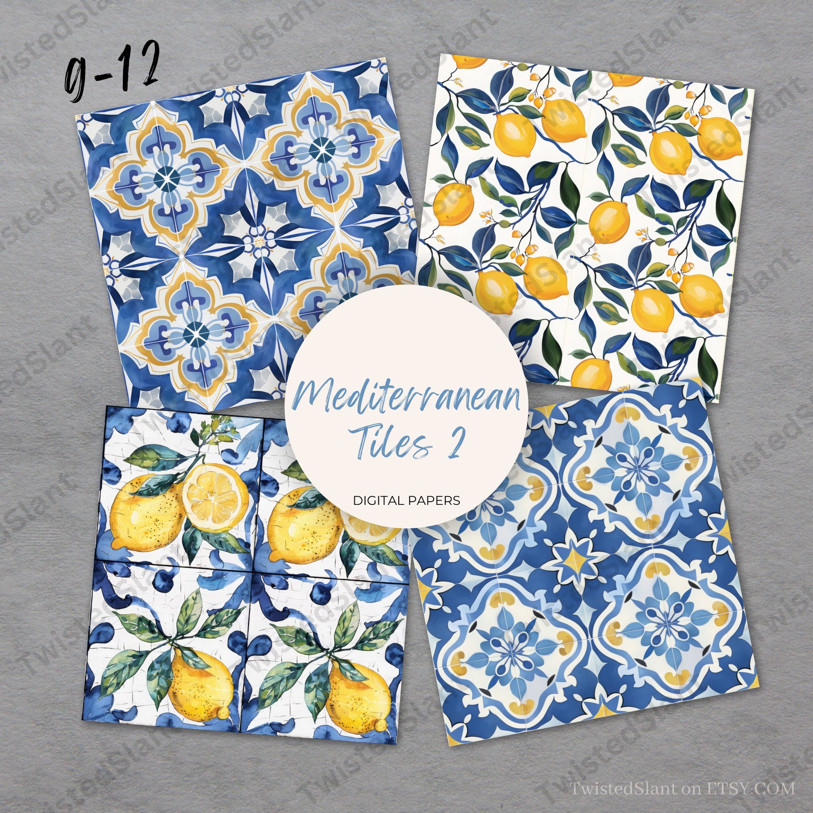 Mediterranean Tiles Digital Paper | INSTANT DOWNLOAD | Mediterranean ...