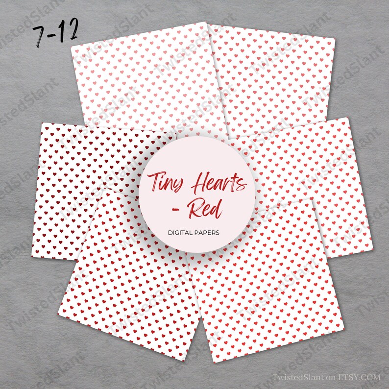 Tiny Hearts Digital Paper | INSTANT DOWNLOAD | Heart Background ...