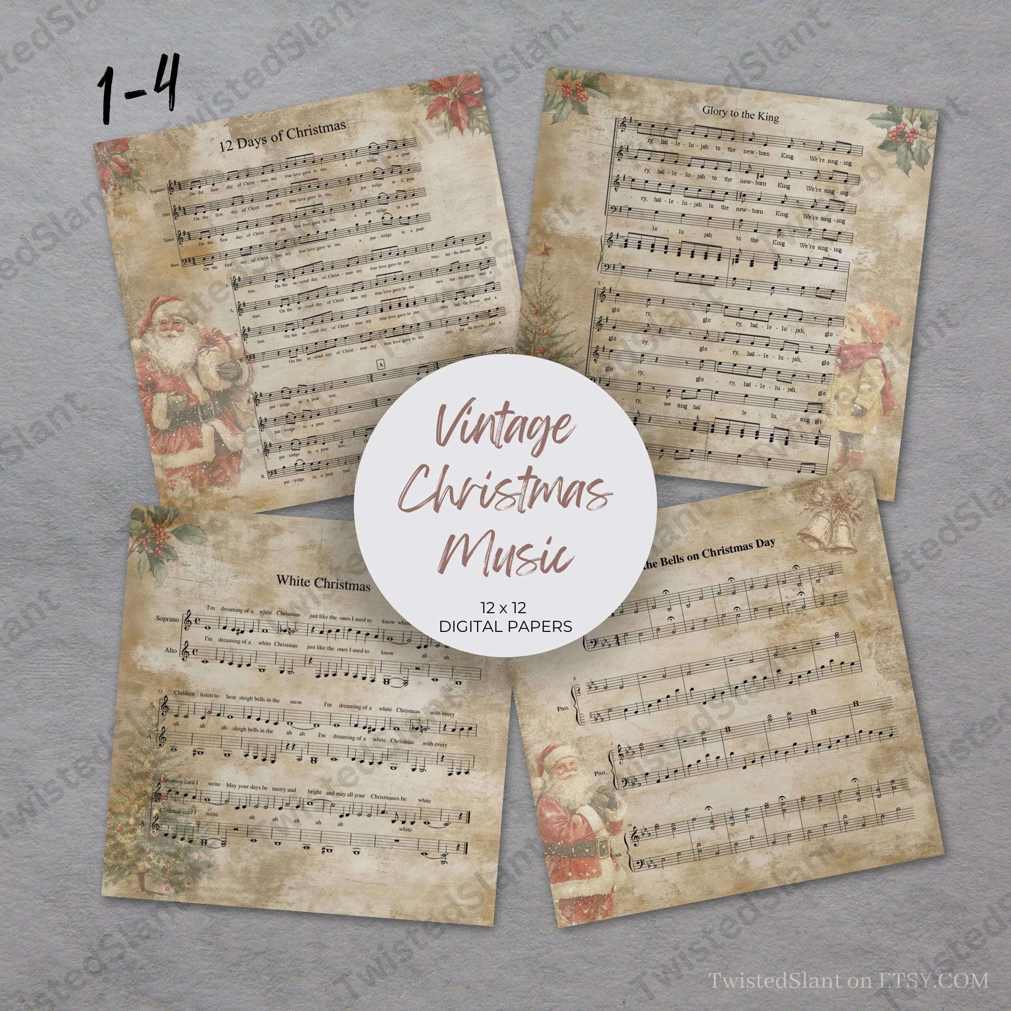 Christmas Sheet Music Digital Paper | INSTANT DOWNLOAD | Digital ...
