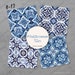 Blue Tile Digital Paper | INSTANT DOWNLOAD | Mediterranean Tile | Blue ...