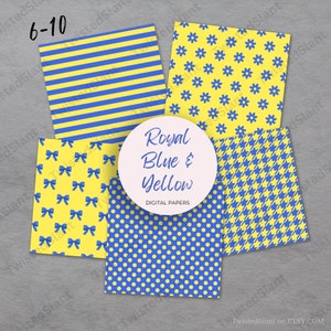 Royal Blue and Yellow Digital Paper | INSTANT DOWNLOAD | Seamless ...