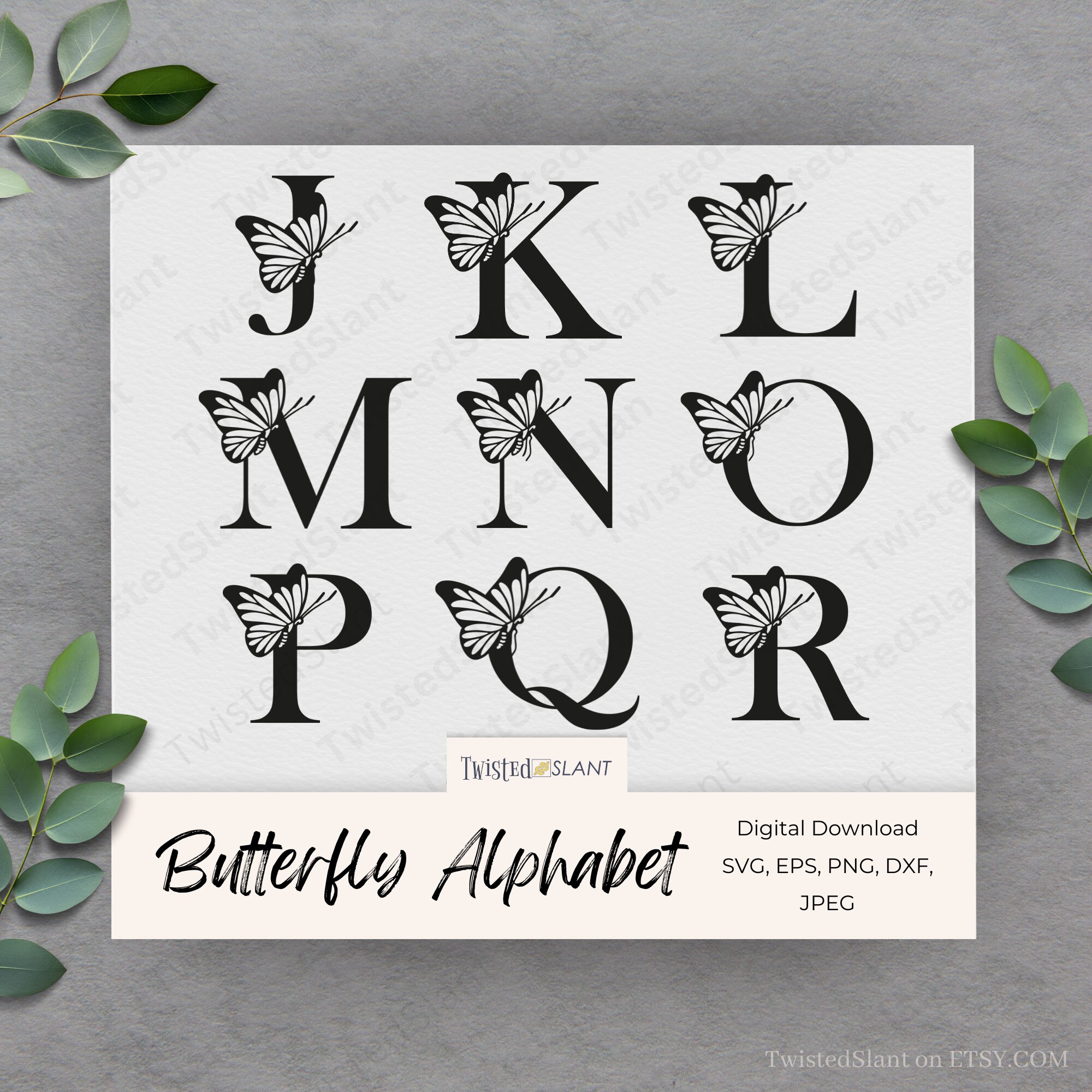 Monogram Svg With Butterfly | INSTANT DOWNLOAD | Butterfly Alphabet ...