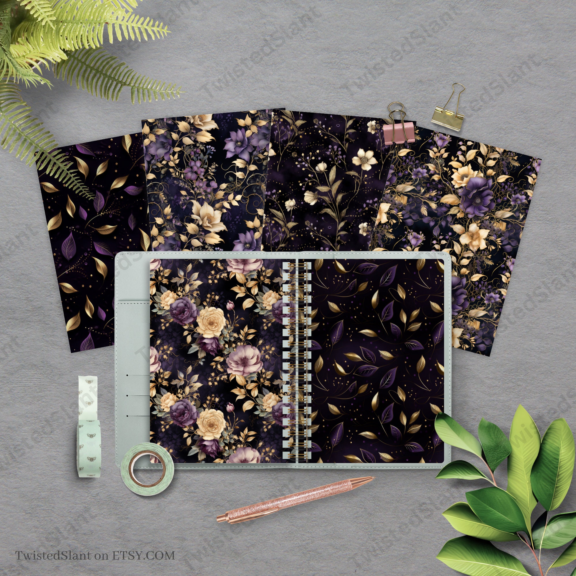 Gothic Floral Digital Papers | INSTANT DOWNLOAD | Seamless Papers ...