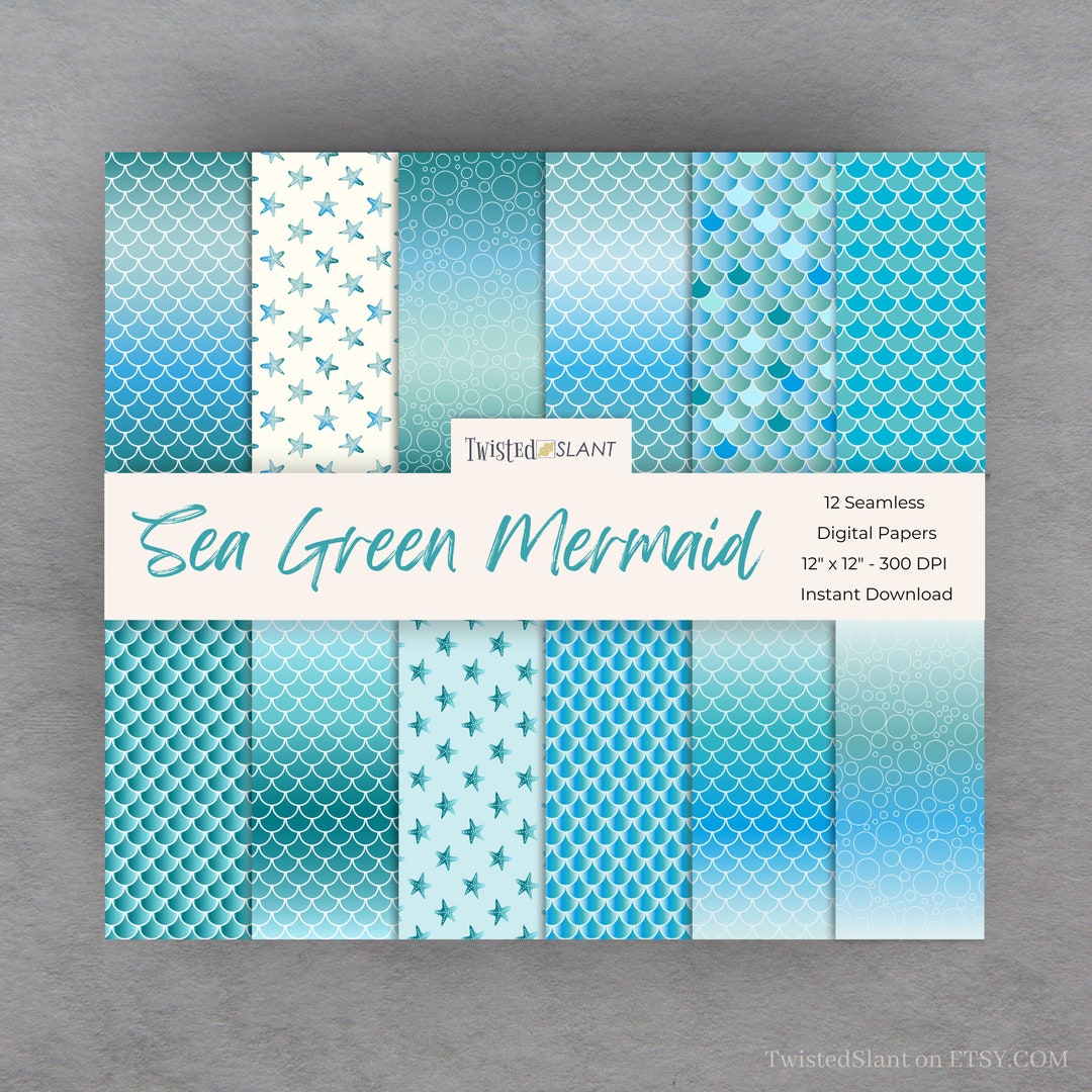 Mermaid Digital Paper | INSTANT DOWNLOAD | Mermaid Tail Clipart ...
