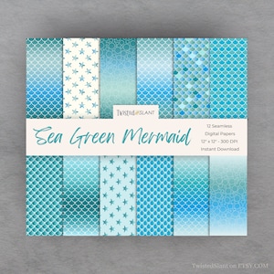 Mermaid Digital Paper | INSTANT DOWNLOAD | Mermaid Tail Clipart ...