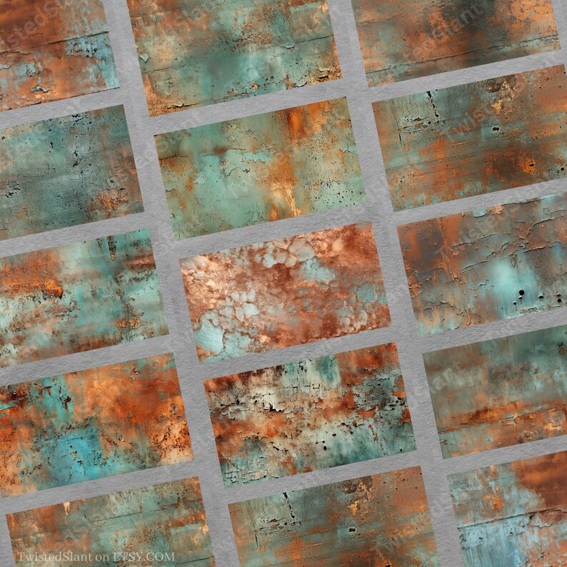 Digital Paper Copper Patina | INSTANT DOWNLOAD | Rustic Digital Paper ...