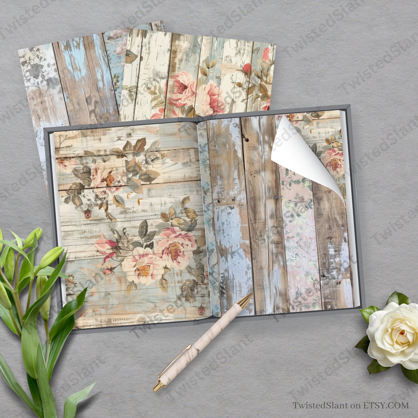 Wood Grain Planks Digital Paper | INSTANT DOWNLOAD | Wood Grain Paper ...