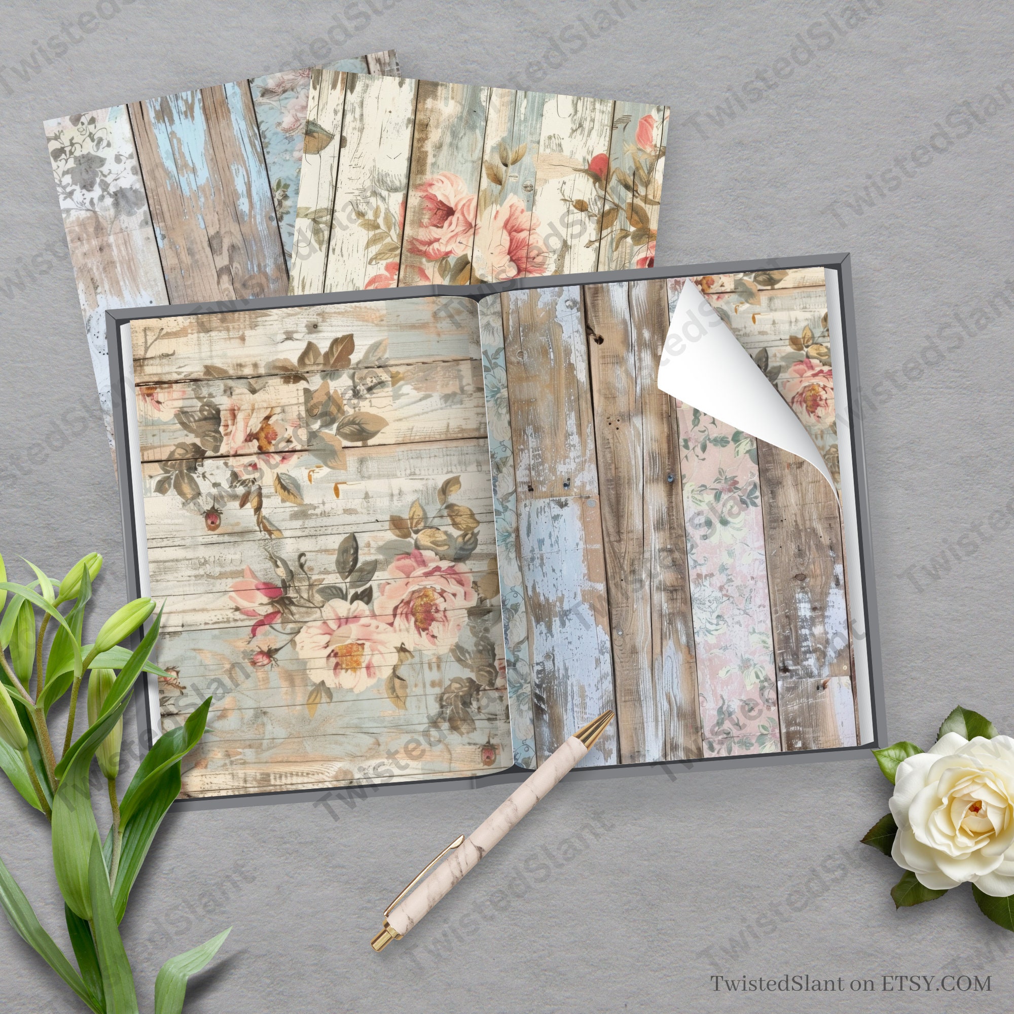 Wood Grain Planks Digital Paper INSTANT DOWNLOAD Wood Grain Paper Wood ...