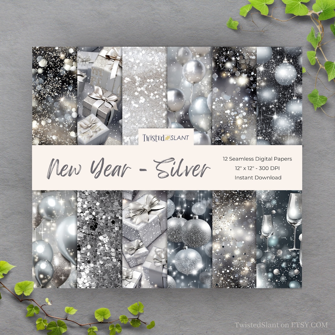 New Years Digital Paper Seamless INSTANT DOWNLOAD Glitter Backgrounds ...