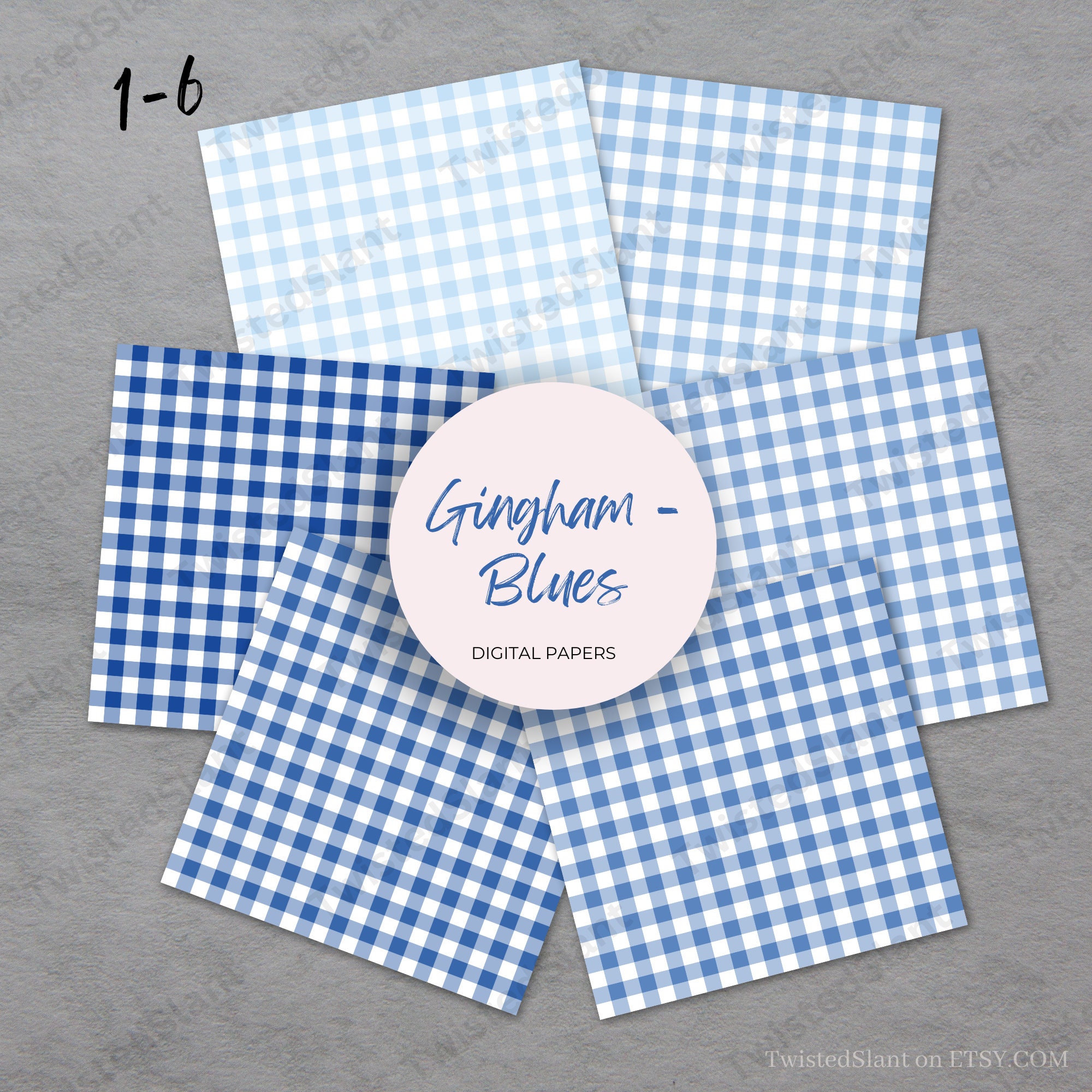Gingham Digital Paper Pack INSTANT DOWNLOAD Gingham Pattern Gingham ...