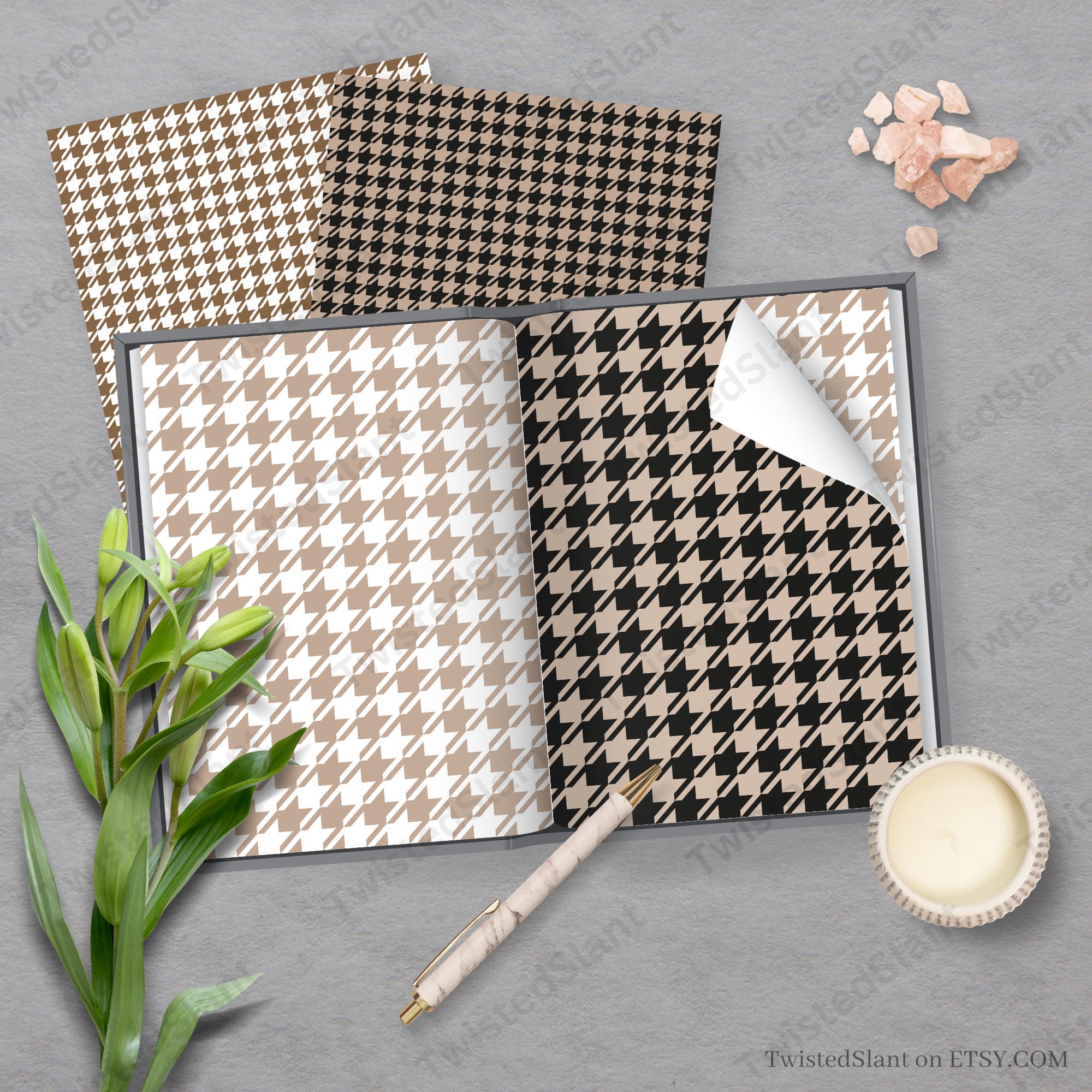 Houndstooth Digital Paper | INSTANT DOWNLOAD | Houndstooth Pattern ...