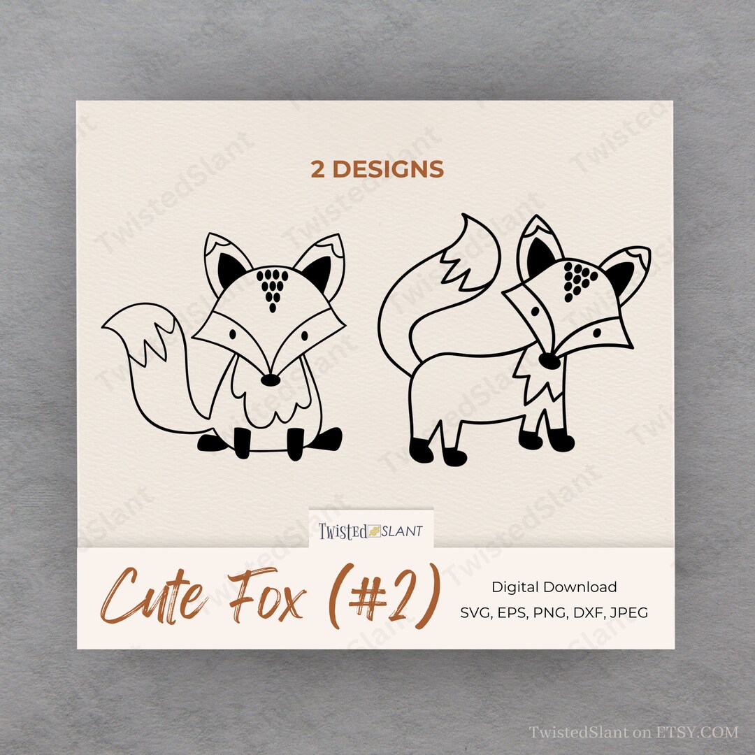 Zorro lindo SVG / clip art de zorro / animal lindo SVG / dibujo de ...