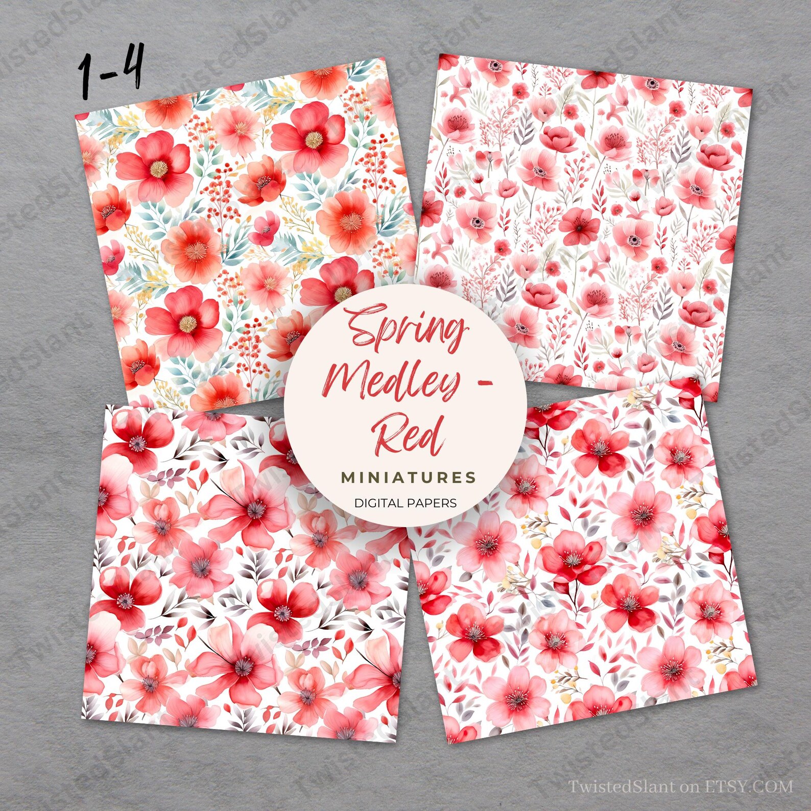 Spring Floral Medley Digital Paper | INSTANT DOWNLOAD | Watercolor ...