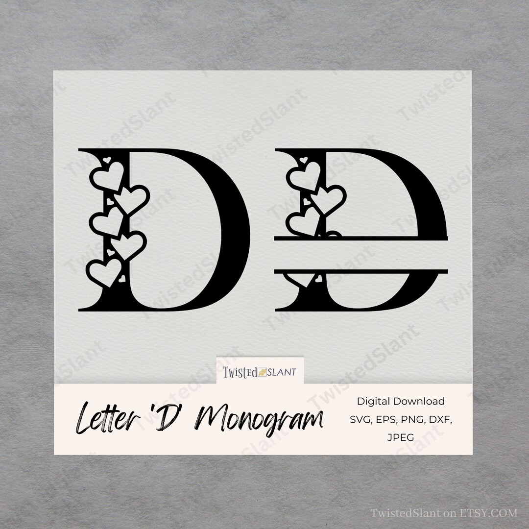 Letter D Split Letter Monogram Svg Modern Font Split - Etsy Australia