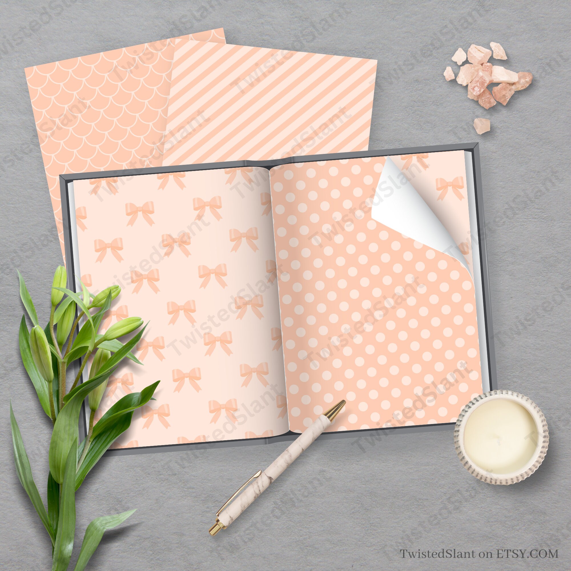 Peach Seamless Digital Paper | INSTANT DOWNLOAD | Seamless Geometric ...