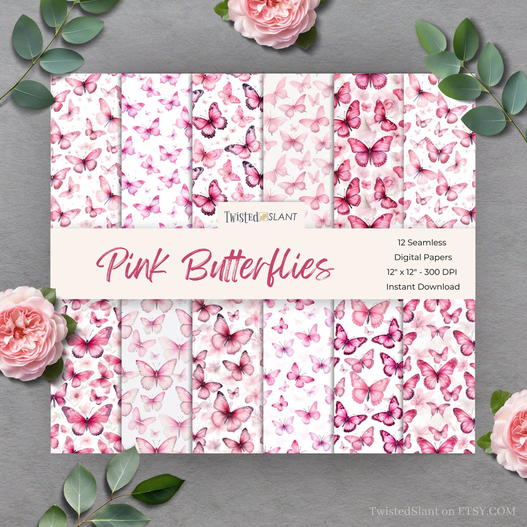 Bright Butterflies Digital Paper | INSTANT DOWNLOAD | Butterfly Digital ...