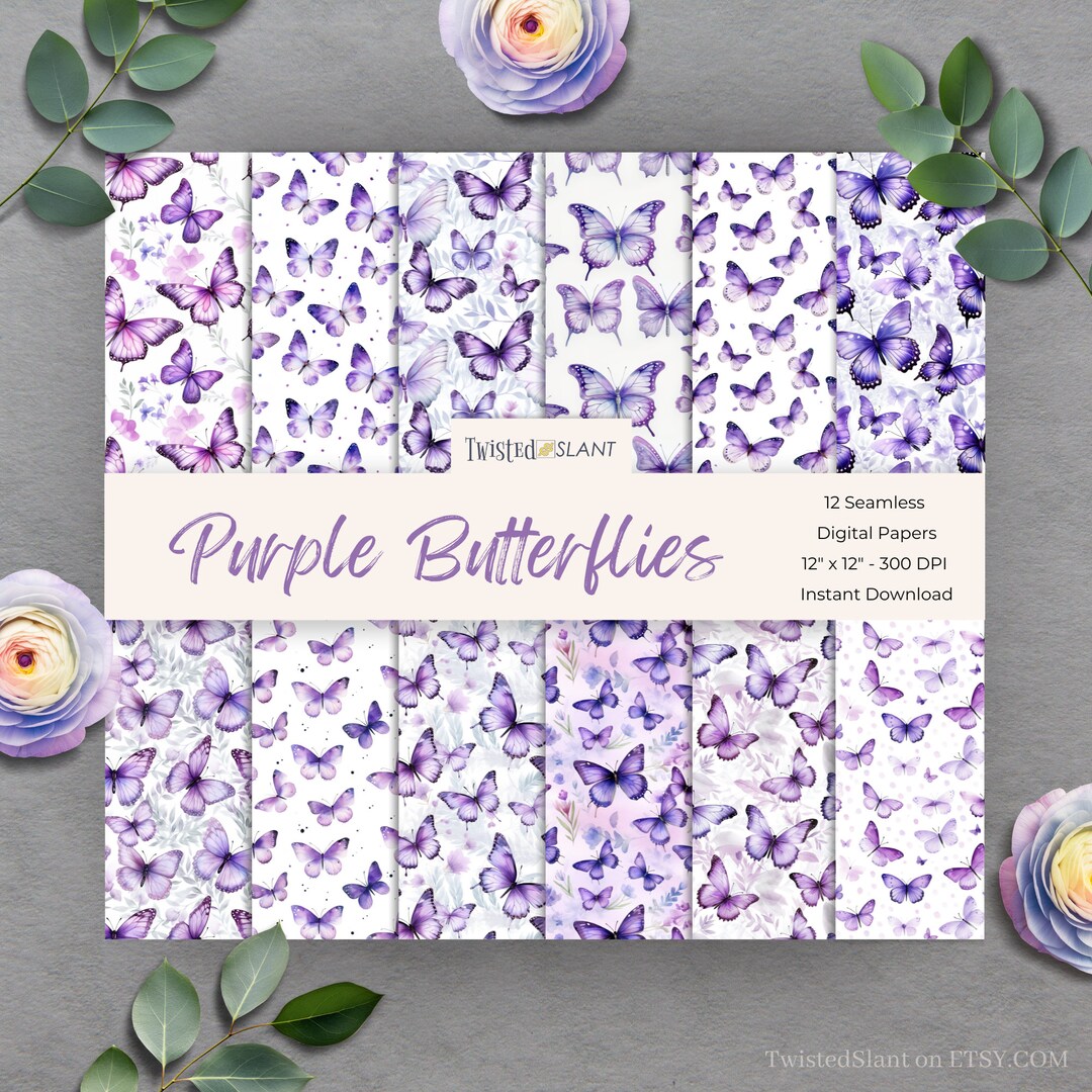 Bright Butterflies Digital Paper | INSTANT DOWNLOAD | Butterfly Digital ...