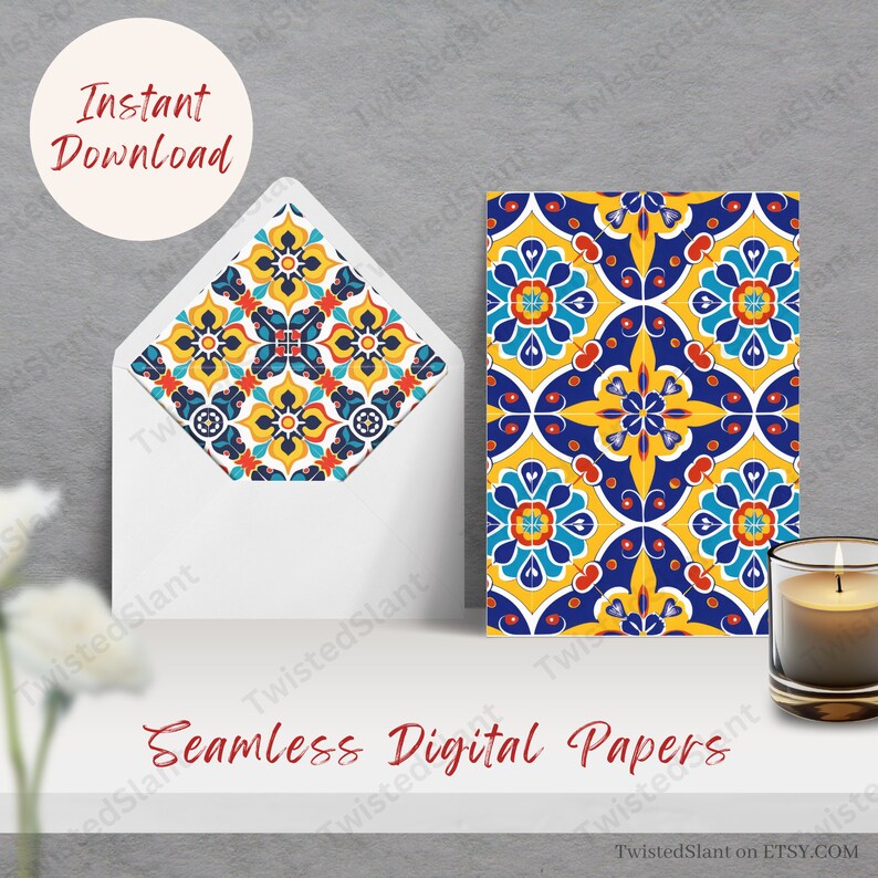 Mexican Talavera Tile Digital Paper: Seamless Pattern Pack (digital ...